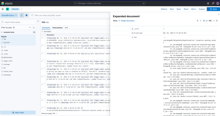 Java logging with Fluent Bit and Elasticsearch | Chronosphere